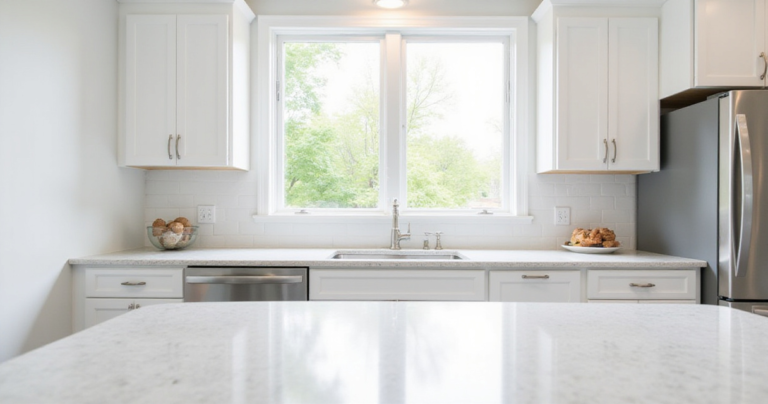 22 Kitchen Countertops That Make White Cabinets Sing - Decor Angle